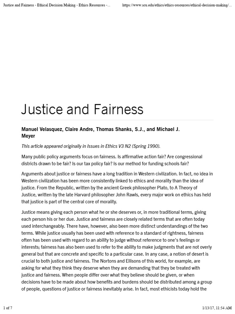 Justice and Fairness | PDF | Justice | Crime & Violence