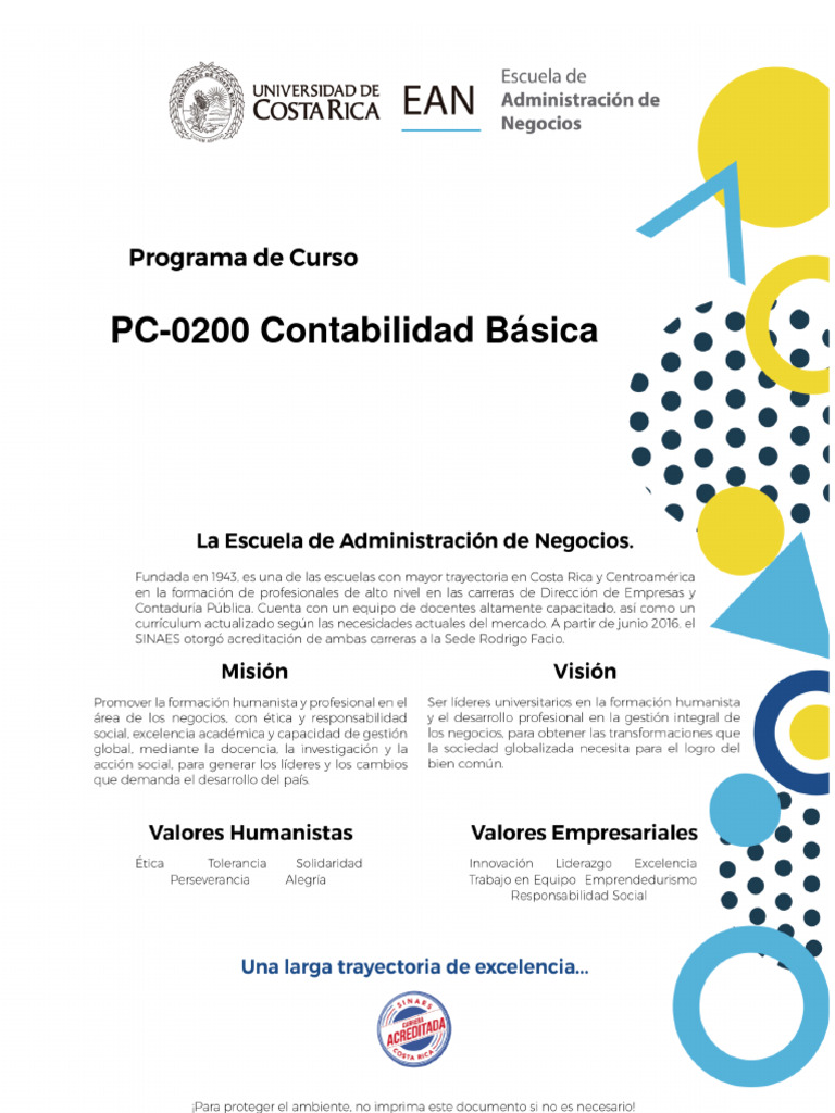 Programa PC-0200 I-2024 | PDF | Contabilidad | Estado financiero