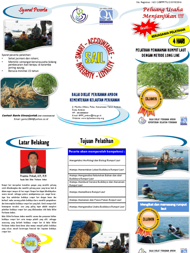 Leaflet Budidaya Rumput Laut | PDF