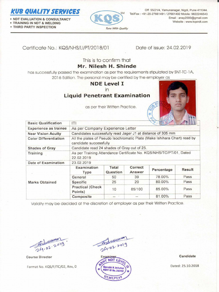 Nilesh Shinde Level I PT | PDF