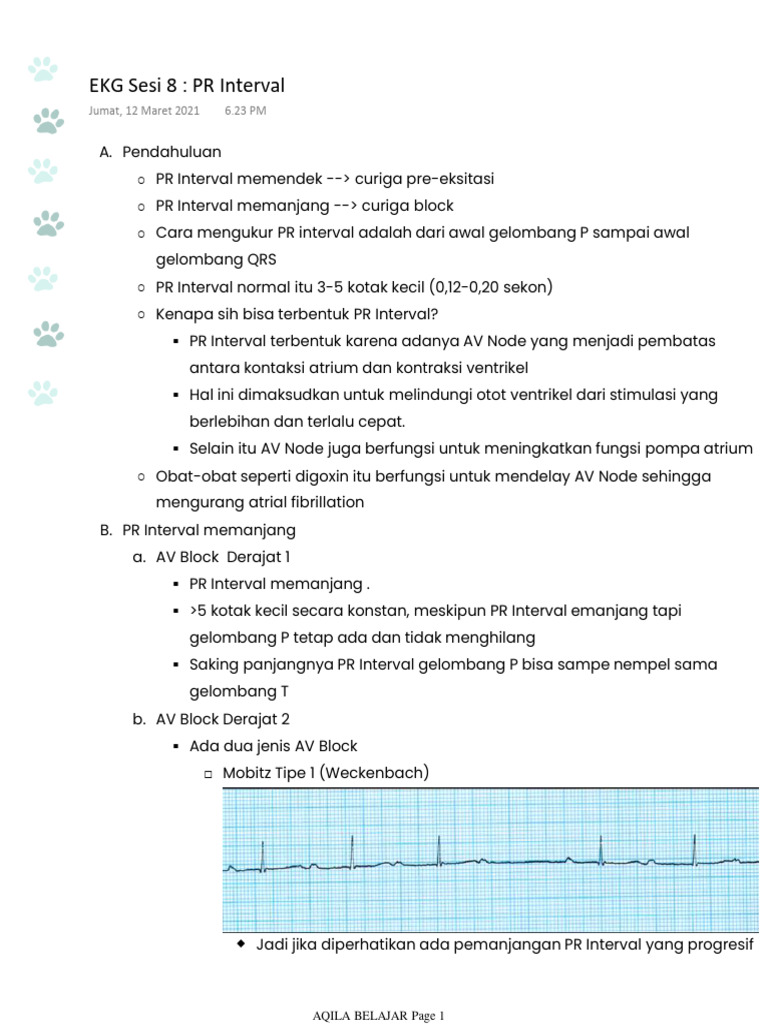 EKG Sesi 8 PR Interval | PDF