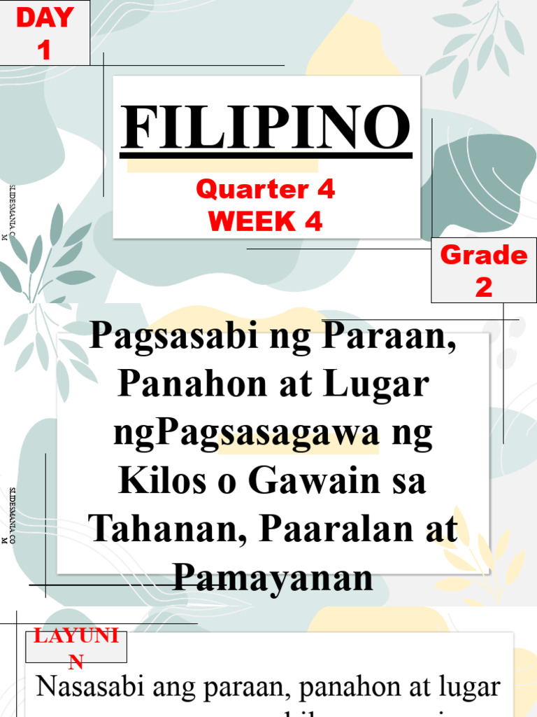 Filipino Q4 Week4 Days1-5 | PDF