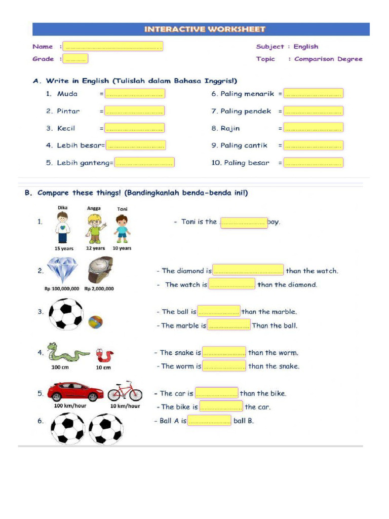 LKPD Bing Degree of Comparison 8 | PDF