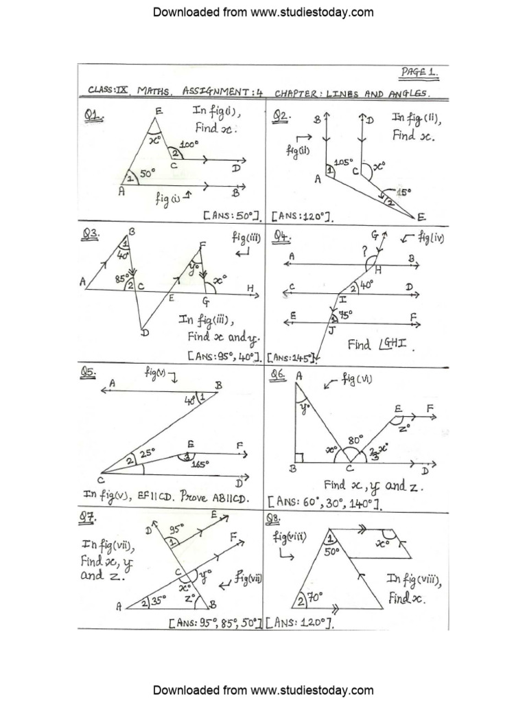CBSE Class 9 Mathematics Worksheet | PDF