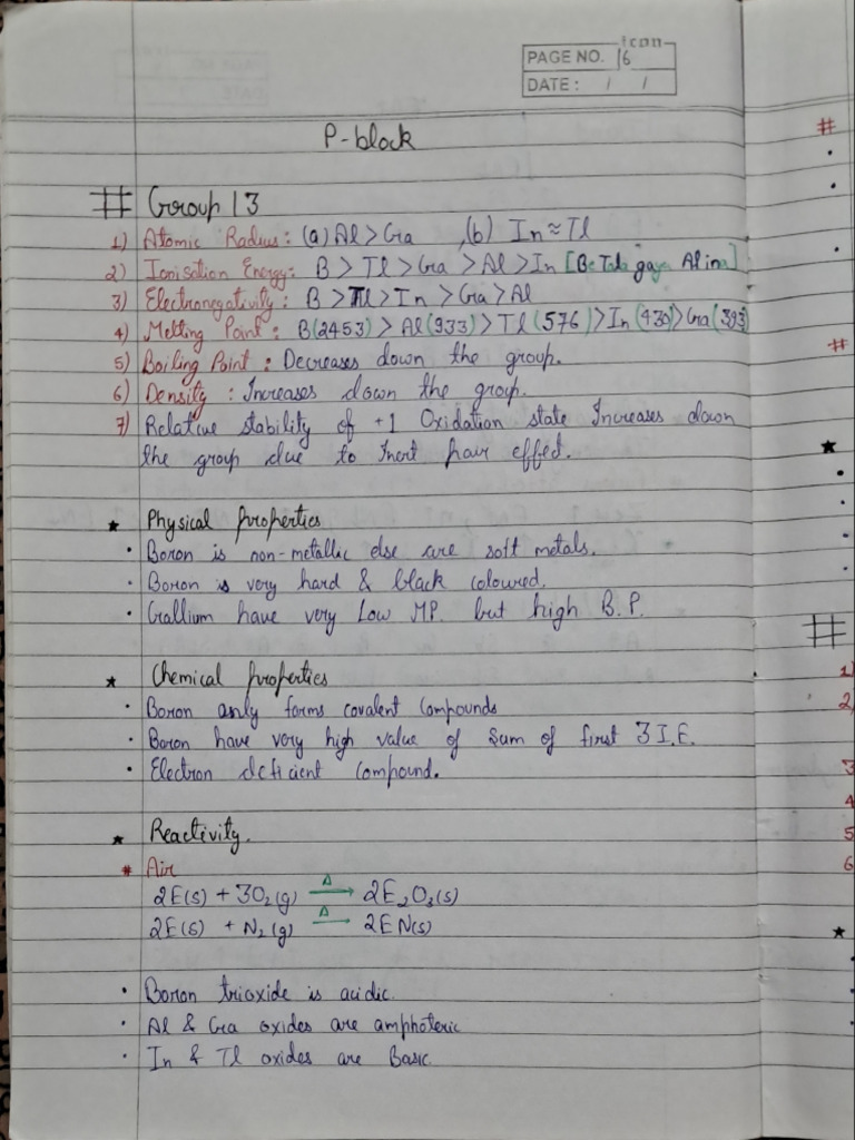 P-Block Shortnotes | PDF
