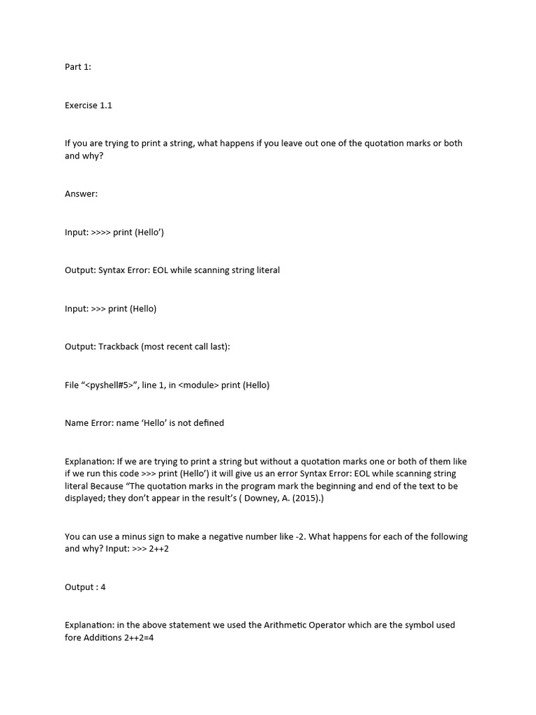 CS 1101-Learning Journal Unit 1 | PDF | Python (Programming Language) | Integer