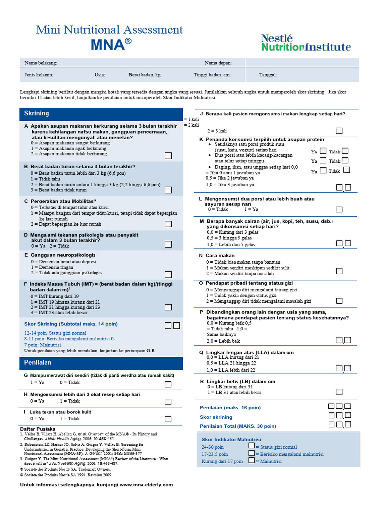 MNA Indonesian | PDF | Pengembangan Diri | Kesehatan Holistik