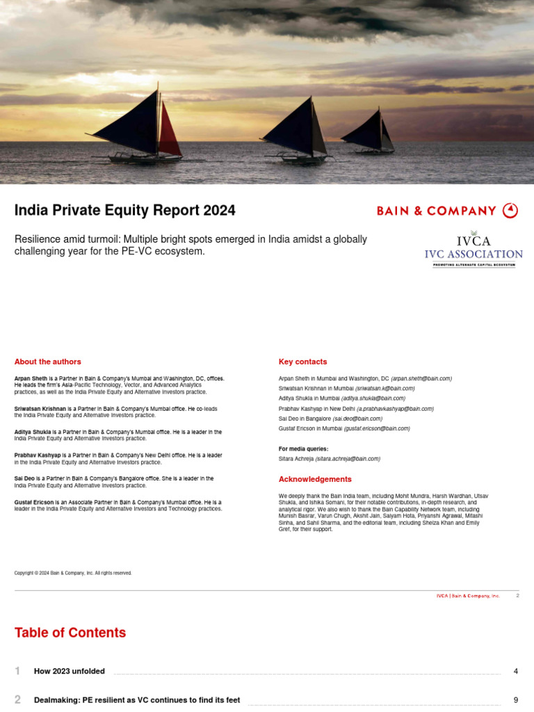 Bain Report India Private Equity Report 2024 | PDF | Venture Capital ...