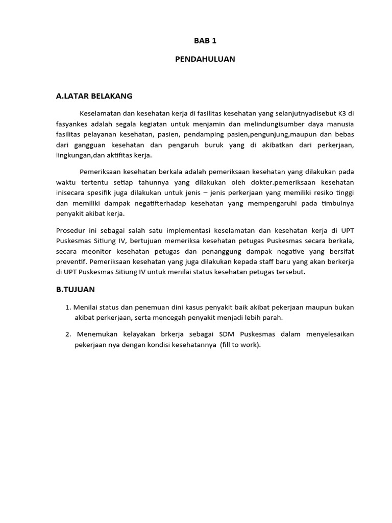 Panduan PEMERIKSAAN KEEHATAN BERKALA Sit.4 | PDF