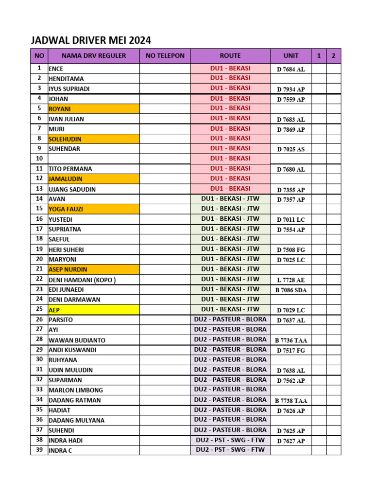 Jadwal DRV April 2024 | PDF