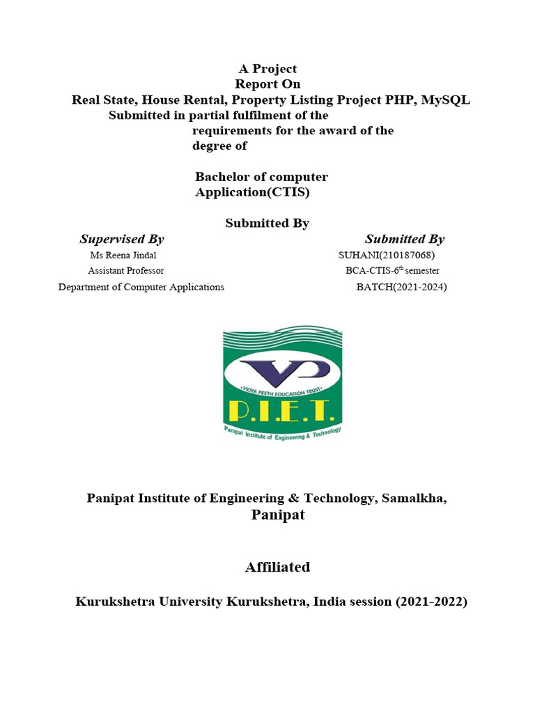 A Project Report TAINING ABHI | PDF | Php | Apache Http Server