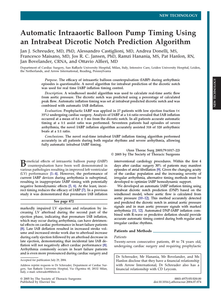 Automatic IABP Timing Using Intrabeat DN Prediction Algorithm | PDF | Thorax (Human Anatomy ...