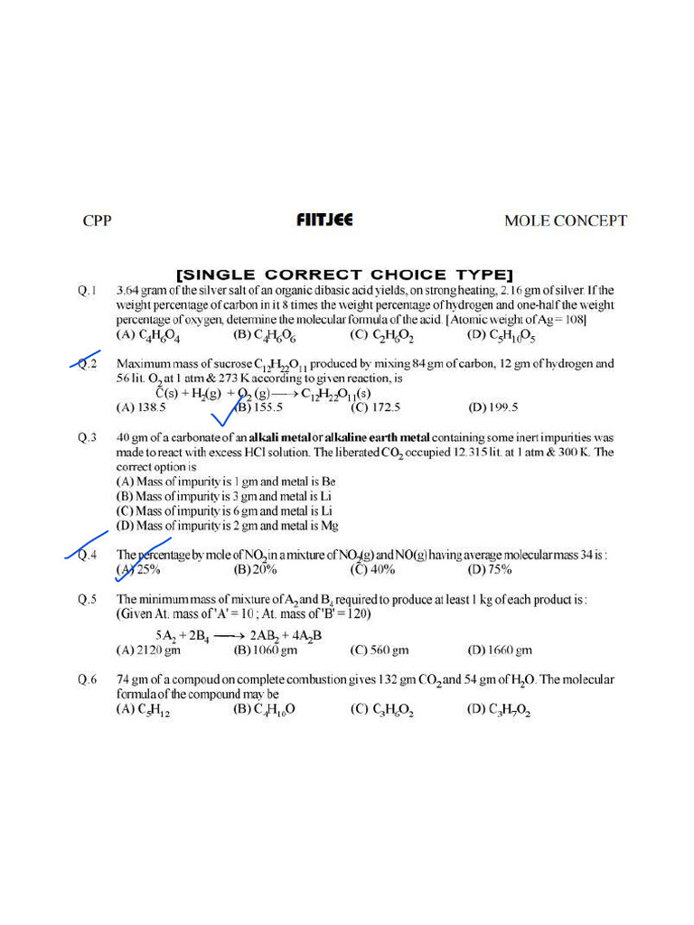 Mole Concept CPP | PDF