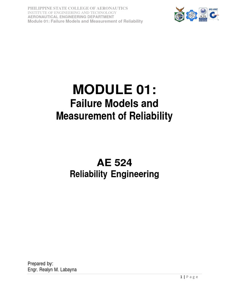 AE 524 Midterm Module 01.1 | PDF | Reliability Engineering | System