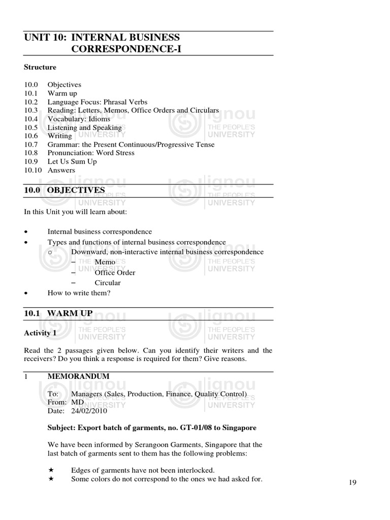 Unit 10 | PDF | Memorandum | Information