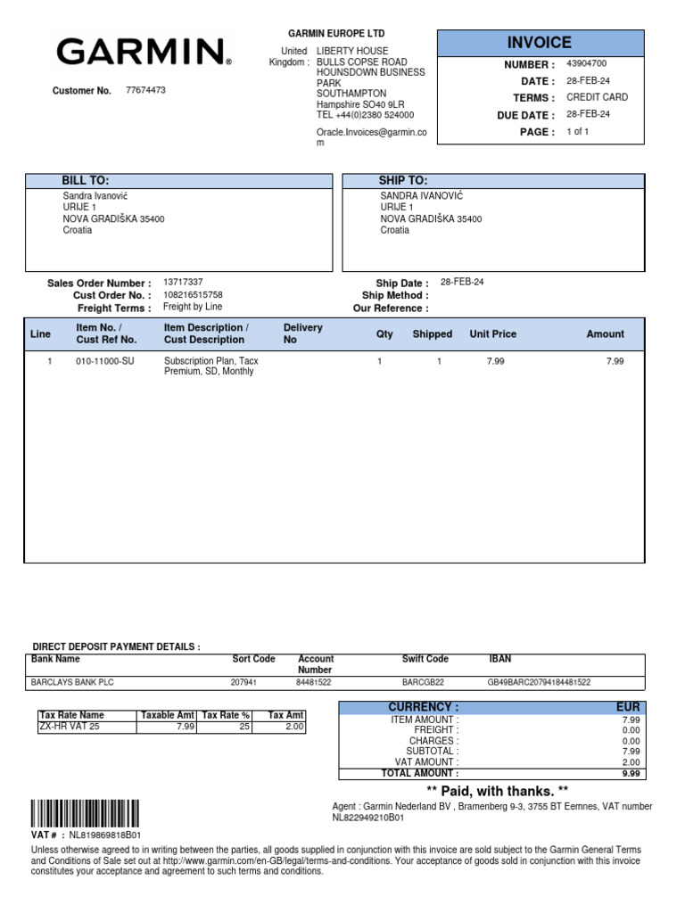 Invoice-43904700 | PDF | Value Added Tax | Invoice