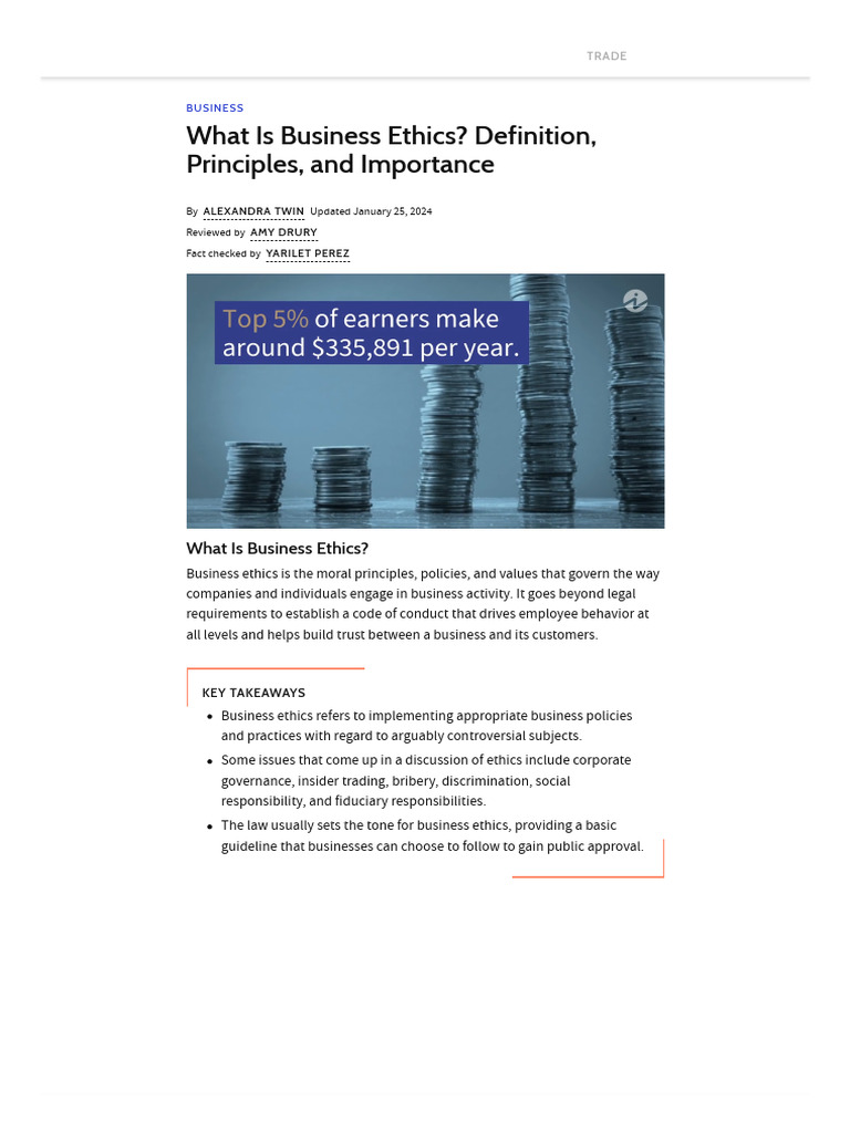 Understanding Business Ethics Principles | PDF | Corporate Social ...