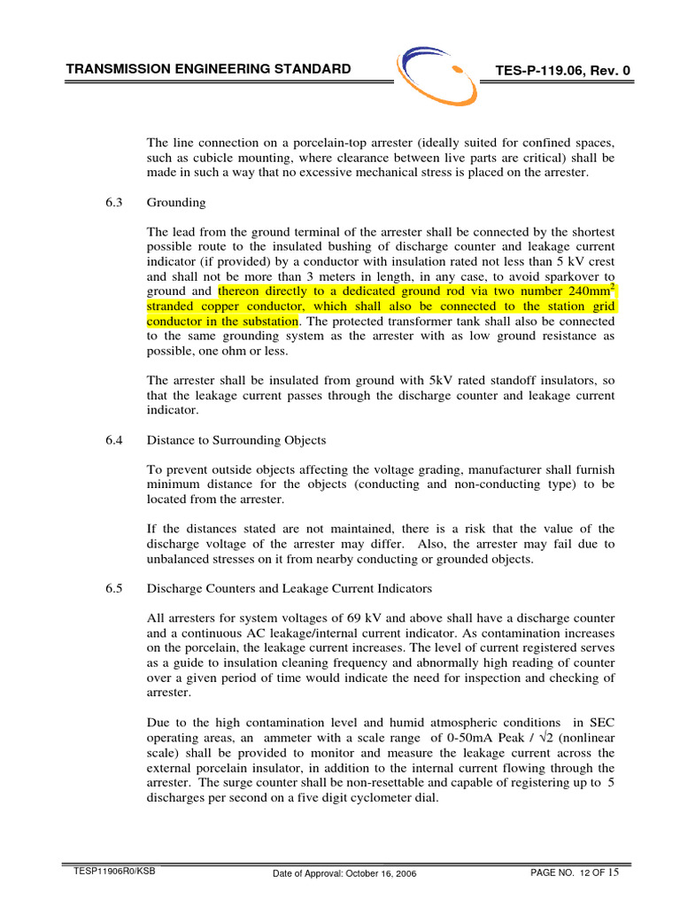 TES | PDF | Insulator (Electricity) | Electric Power Transmission
