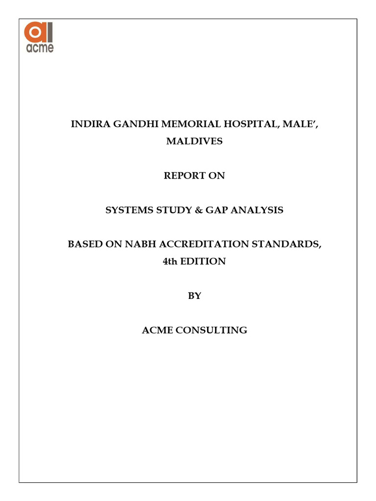 IGMH, Male'-NABH-Systems Study & Gap Analysis Report-Jan.2020 | PDF ...