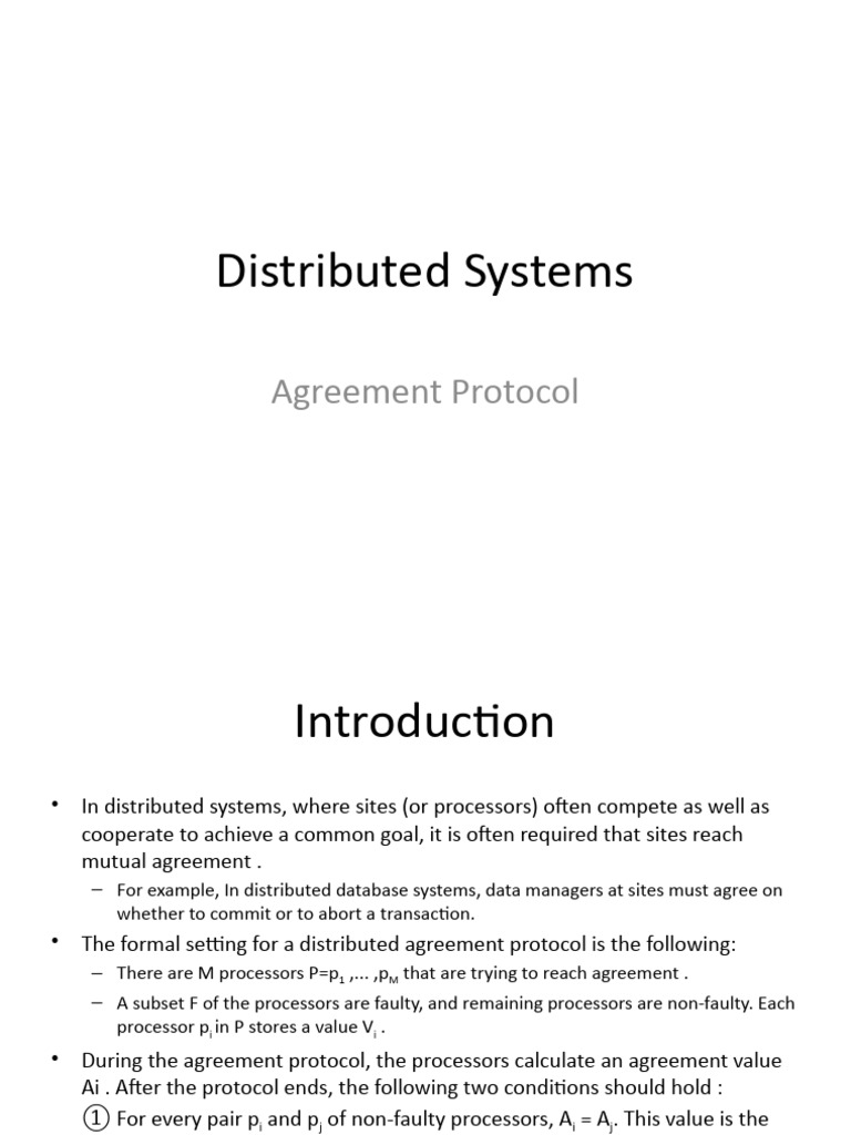 Distributed Systems - Agreement Protocol | PDF | Concurrent Computing | Applied Mathematics