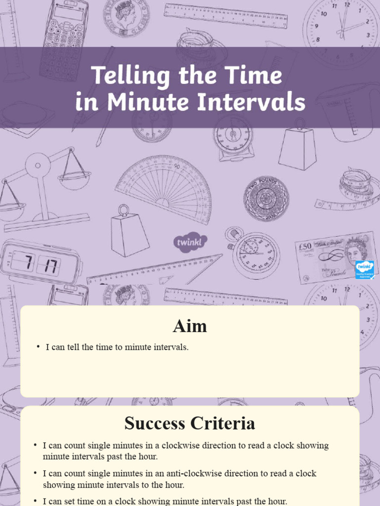 Telling The Time in Minute Intervals | PDF | Clock | Hour