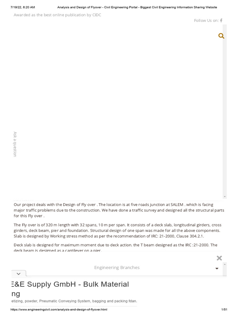 Analysis and Design of Flyover - Civil Engineering Portal - Biggest ...