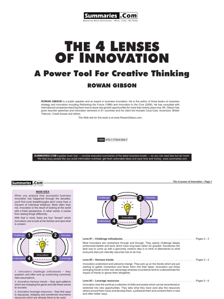 the-4-lenses-of-innovation | PDF | Innovation | Human Communication