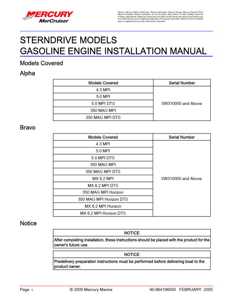 Mercruiser 4.3 MPI | PDF | Steering | Corrosion