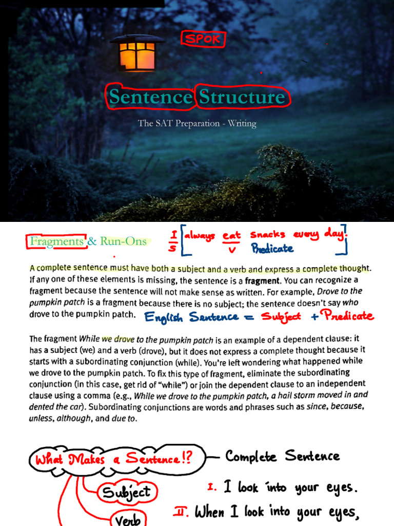 (Annotated - Complete) #2 Sentence Structure | PDF