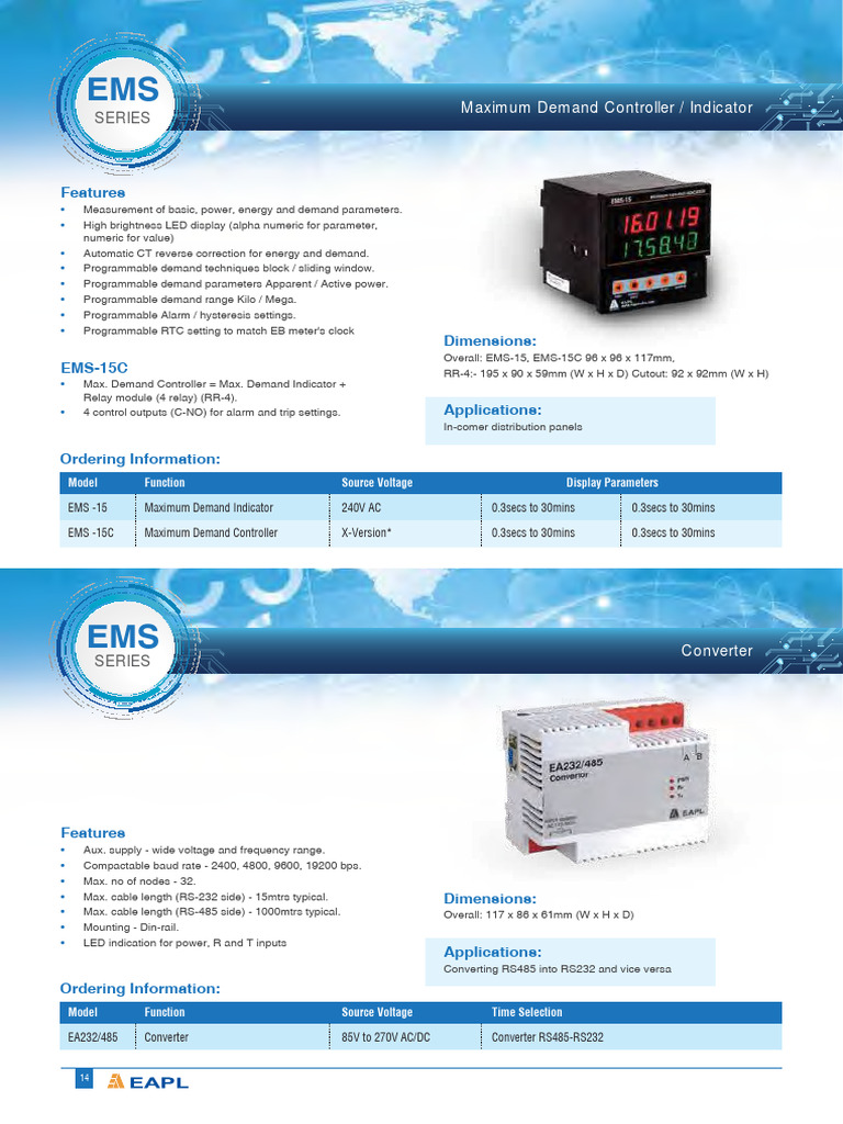 Eapl Maximum Demand Controller | Download Free PDF | Manufactured Goods | Electromagnetism