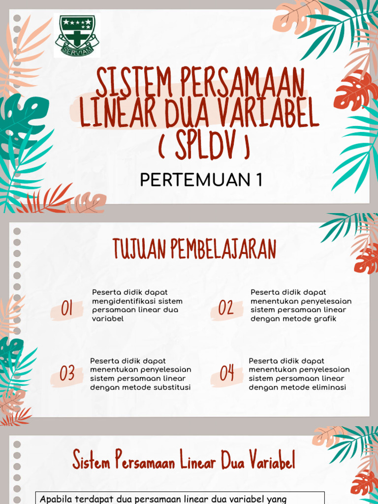 SPLDV Pertemuan 1 | PDF | Metode & Bahan Ajar