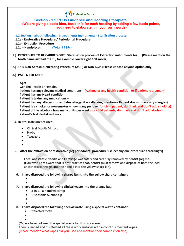 Dental Instrument Sterilization Process | PDF | Sterilization ...