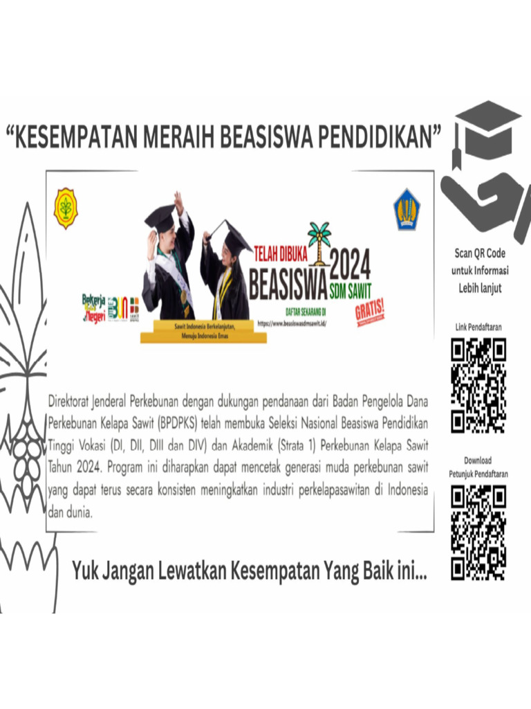 Flyer Beasiswa Sawit 2024 - QR | PDF