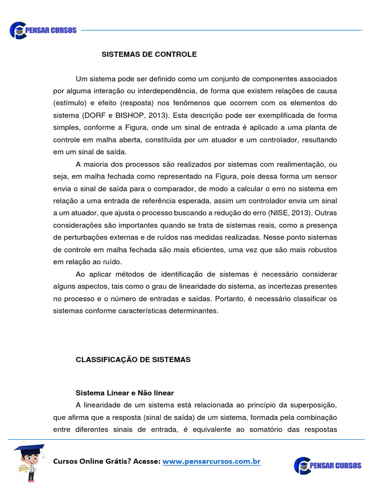 Aula 01 Sistema de Controle Metodos de Identificacao de ...