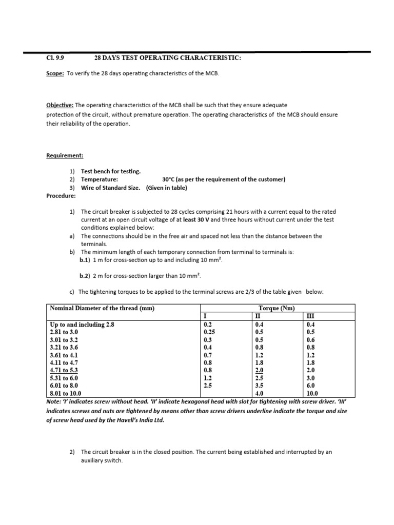Testing Characteristics MCB | PDF | Electrical Equipment | Electromagnetism