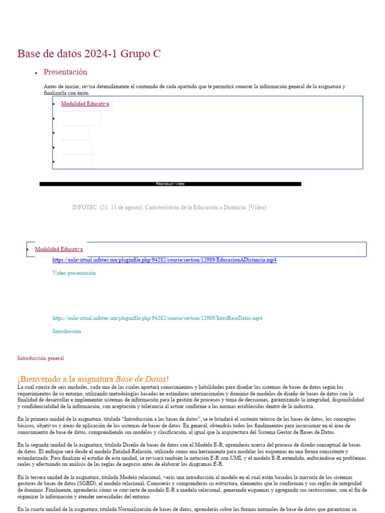 Base de Datos 2024-1 Grupo C - Material de Apoyo | Descargar gratis PDF | Base de datos ...