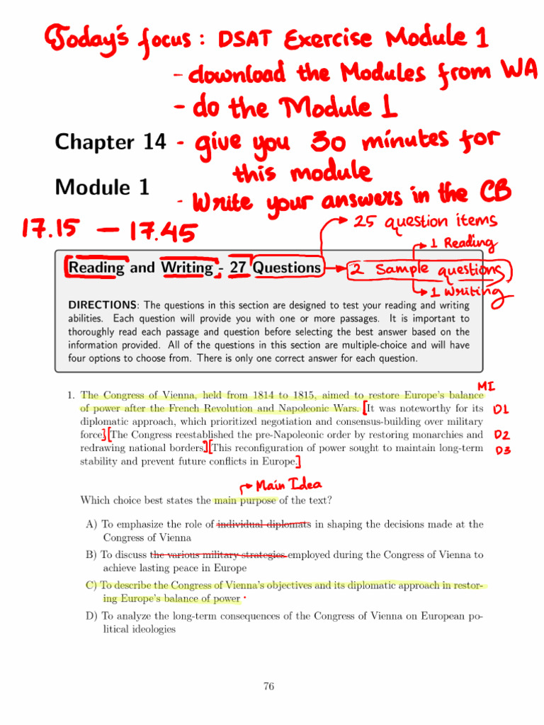 (Annotated) DSAT Practice Module 1 | PDF
