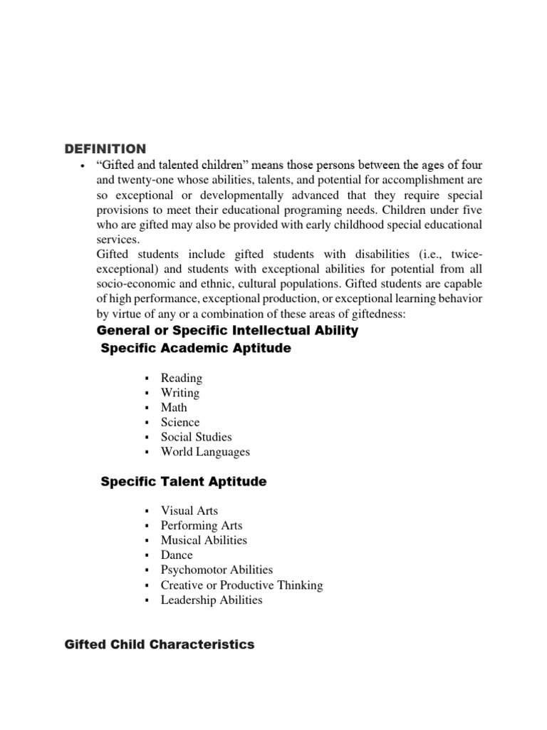 Gifted and Talented Children | PDF | Intellectual Giftedness | Gifted ...