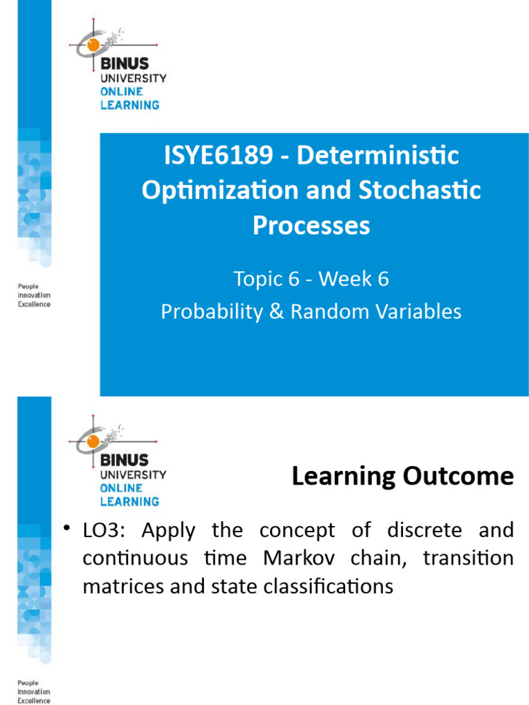 PPT6-Probability and Random Variables | PDF | Probability Distribution | Poisson Distribution