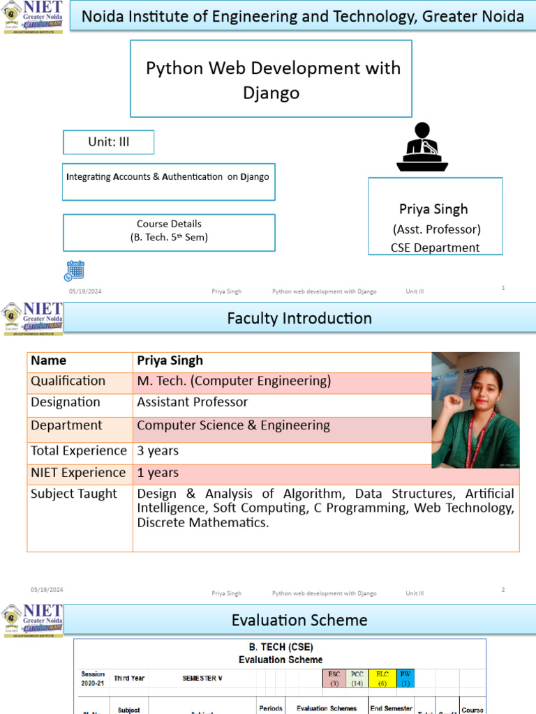 Unit 3 Integrating Accounts And Authentication On Django Pdf World Wide Web Internet And Web
