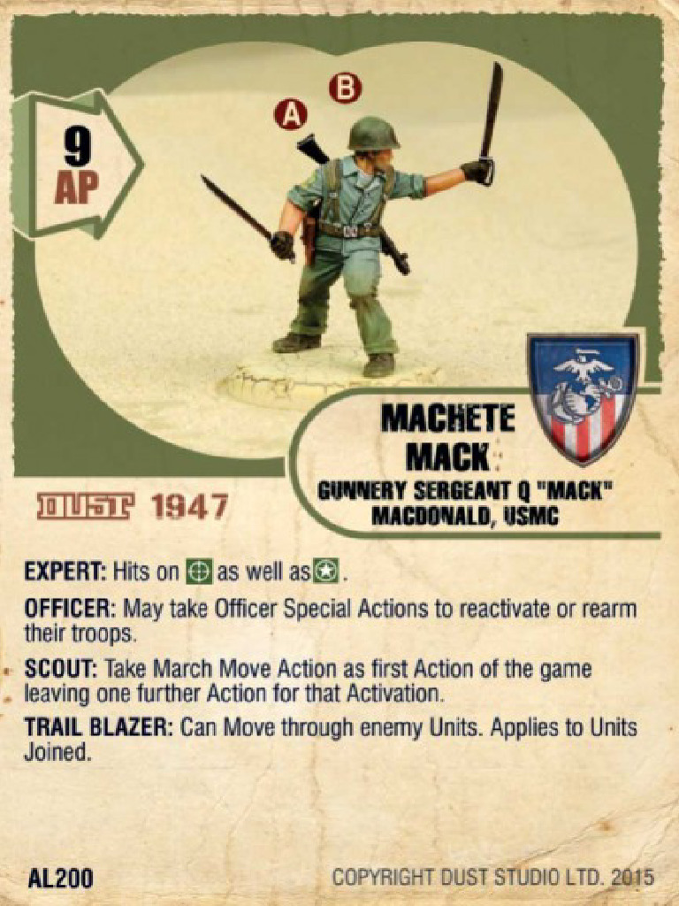 Dust1947 Allies AL200 USMC Machete Mack CARD Stacked | PDF