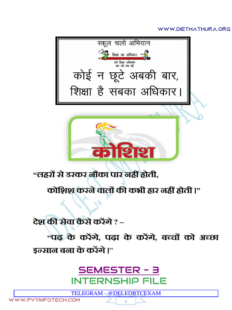 DELED Internship File Sem 3 - Lesson Plan | PDF