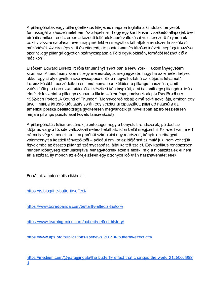 Butterfly Effect | PDF