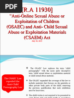 R A 11930 - Anti OSAEC and Anti CSAEM Act 1 | PDF | Rights | Human Rights
