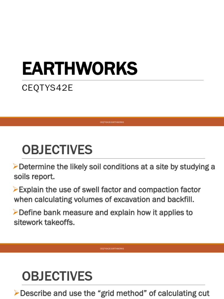 04 Earthworks - CEQTYS42E | PDF | Occupational Safety And Health ...
