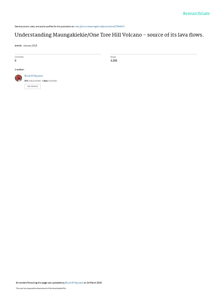 Geocene 12 Understanding One Tree Hill | PDF | Lava | Volcano