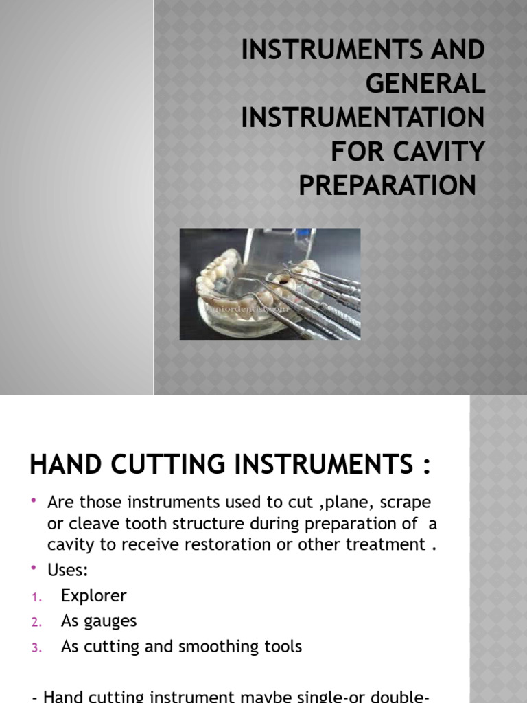 Dental Cavity Prep Instruments | PDF | Hand | Thumb