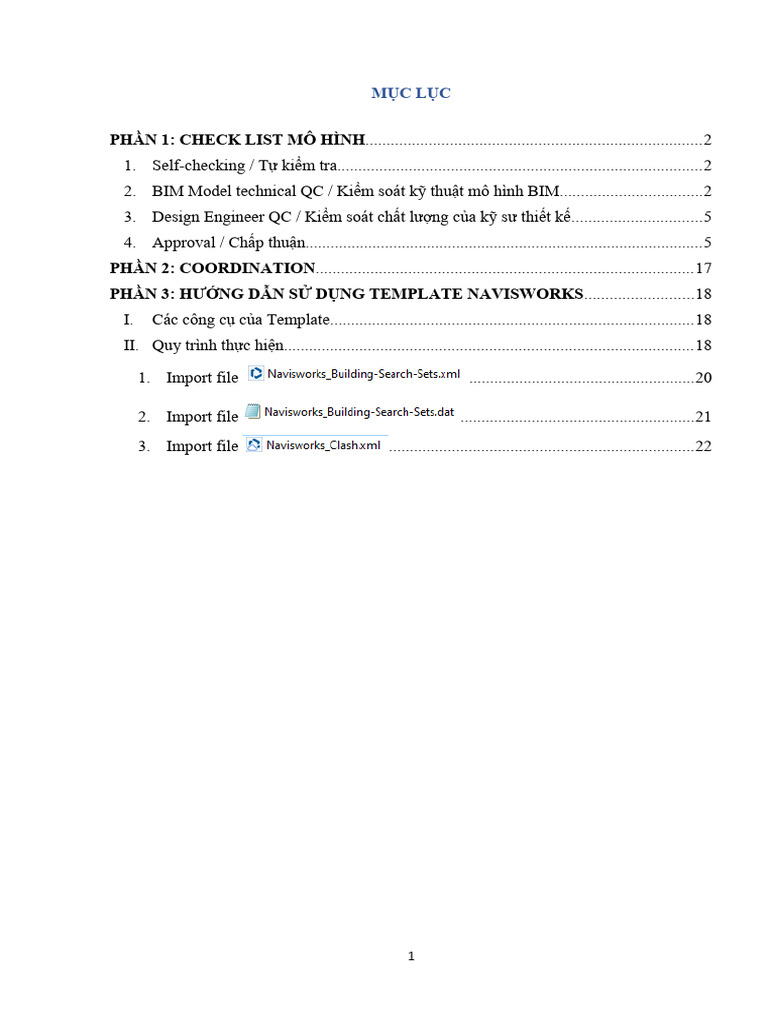 Hướng dẫn sử dụng Template Naviswork | PDF