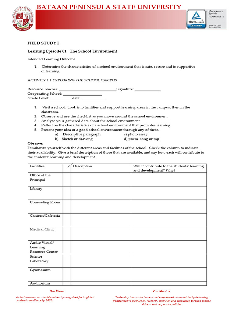 Fs1 Learning Episode 01 (1) | PDF | Classroom | Learning