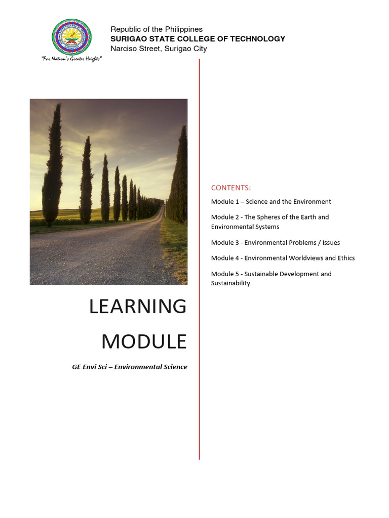Learning Module GE Envi Sci - Module 1 | PDF | Environmental Science | Science